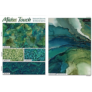 Northcott Midas Touch 30" Multi Texture Panel W/Metallic Gold Teal/Green