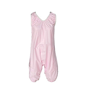 Haian PVC AB Unisex Snap Through Crotch Romper (3X-Large, Baby Pink)