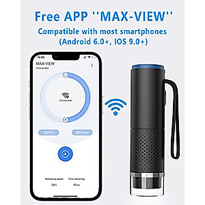 Wireless USB Digital Microscope, Handheld HD Fixed Focus Magnifier, Pocket Microscopes with LED Lights, 50x-1000x Magnification Inspection Camera Compatible with IOS Android Phone, MacBook, Windows PC