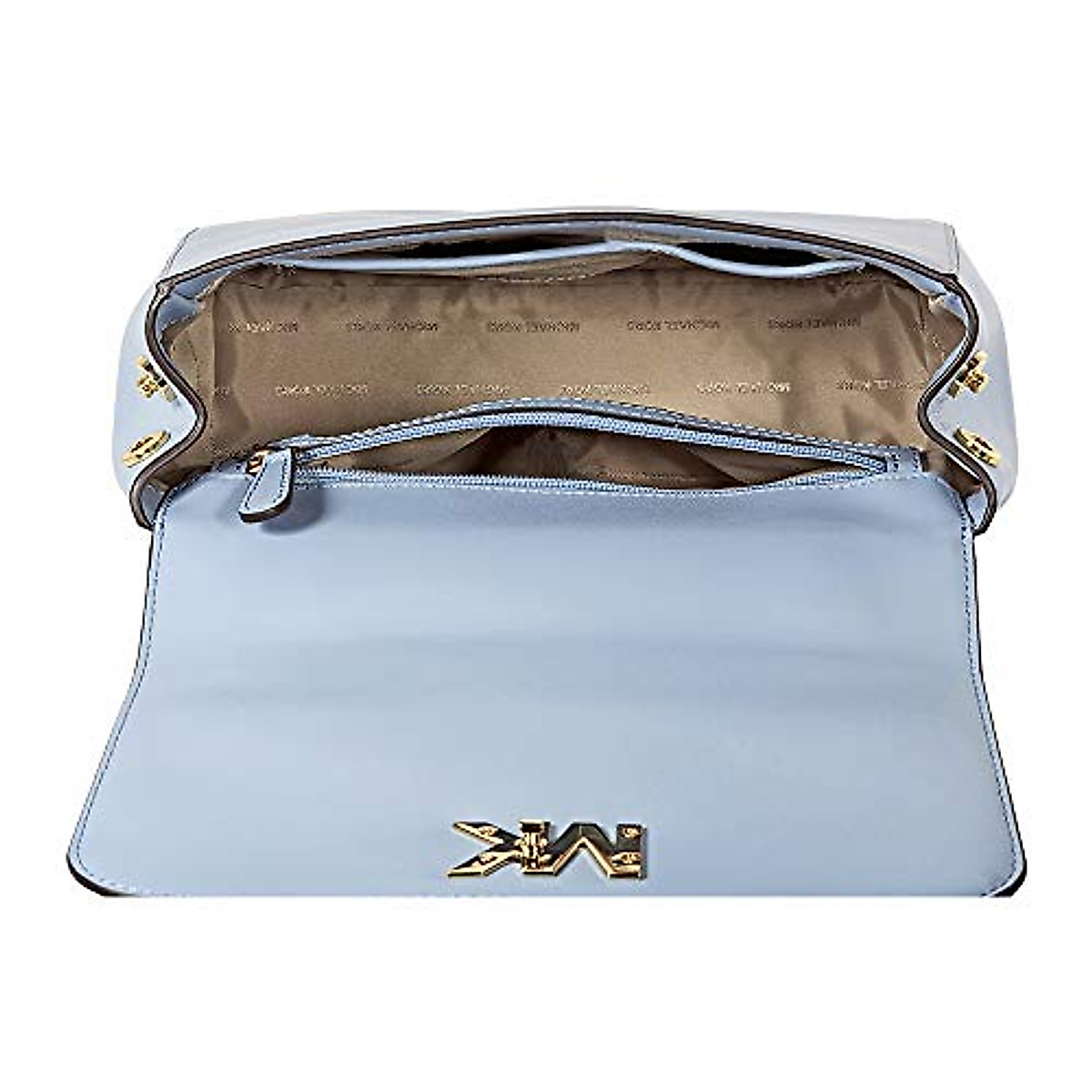 Michael Kors Mott Medium Leather Satchel- Pale Blue
