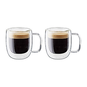 ZWILLING Glass J.A. Henckels Espresso Mug Set, White 2 Count (Pack of 1)
