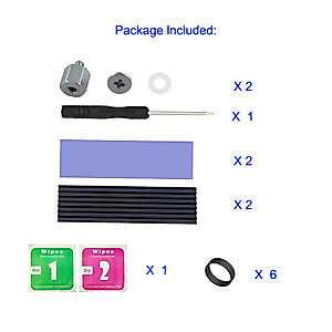 genrice 2 Pack Aluminum Heatsink andMounting Screw Screwdriver Kit,PCIe NVMe M.2 2280 ssd Heatsinks Coolerand Silicone Thermal pad