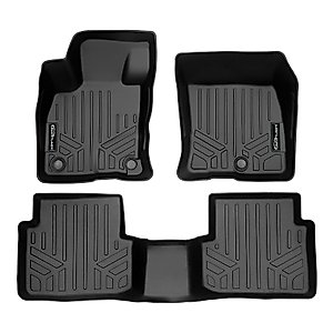 SMARTLINER Custom Fit All Weather Black 2 Row Floor Mat Liner Set Compatible with 2021-2022 Ford Bronco Sport