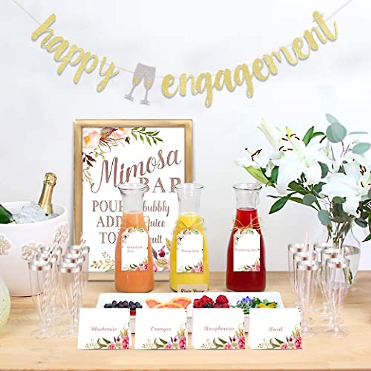 Happy Engagement Banner - Engagement Party Decorations Sign,engaged Party Decoration,wedding Engagement Banners, Wedding Shower Bride to Be Decorations,