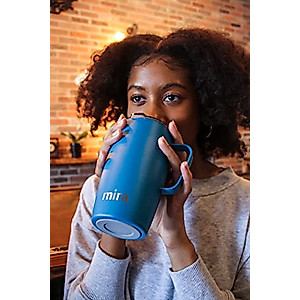 MIRA 18 oz Insulated Coffee Mug - Stainless Steel Travel Cup with Easy-Grip Handle - Car Cup Holder Compatible - Iris