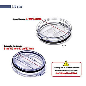 Tumbler Lid Compatible for 20 Oz Yeti and More Cooler Cup, Splash Proof Open - Close Slide Lid, Straw Friendly