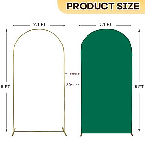 ROMANKAS Hunter Green Arch Cover Wedding Backdrop Cover Spandex Arch Stand Cover 5ft Chiara Arch Covers Stretchy Backdrop Small Balloon Arch Frame Cover for Birthday Party Ceremony Arch Decoration