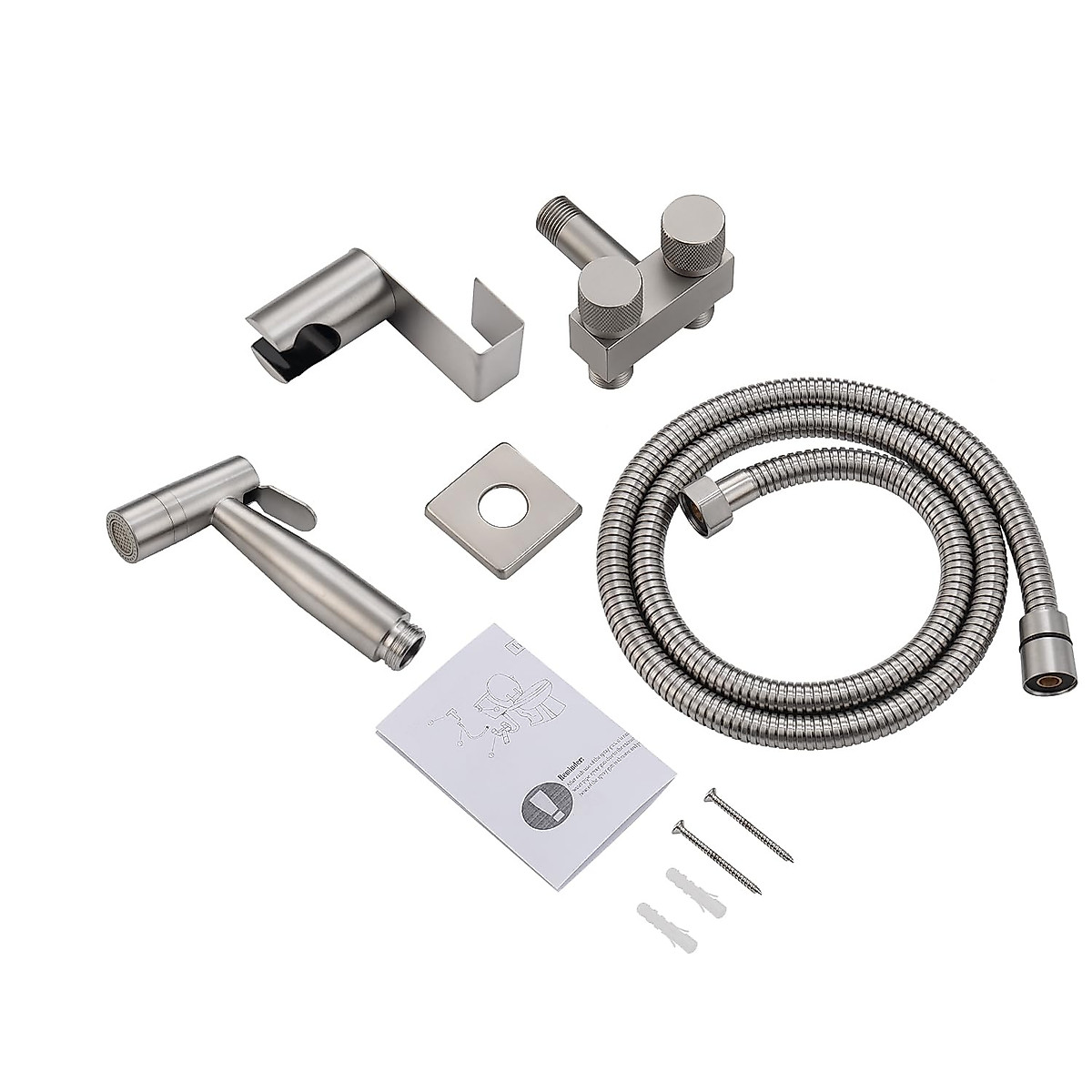 Handheld Bidet Sprayer for Toilet, Rzoeox 1-In-2-Out Dual Switch Valve with Water Pressure Control Sprayer for Feminine Wash Pet Shower Muslim Shower Cloth Diaper Sprayer Set Toilet Sprayer