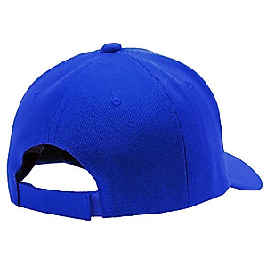 TopHeadwear Blank Kids Youth Baseball Adjustable Hook and Loop Closure Hat Royal Blue