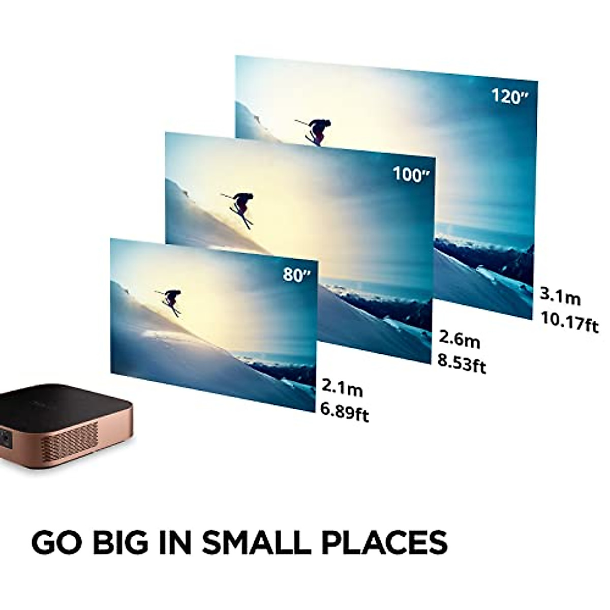 ViewSonic M2w WXGA Portable Projector with 1700 LED Lumens, H/V Keystone, Auto Focus, Harman Kardon Bluetooth Speakers, Wi-Fi Enabled, HDMI, USB C, Stream Netflix with Dongle