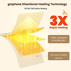 Food Warming Mat, Electric Warming Tray With 6 Level Temperature and 6 Hours Timer, Upgrade High-tech Graphene Heating Film, Fast Full Surface Heating Mat, Roll Up& Hang Food Warmer for Parties Buffet