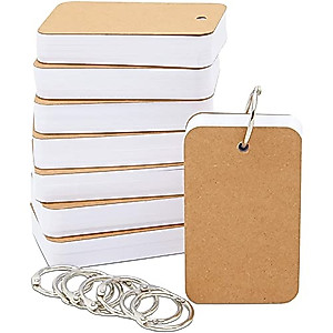 8 Pack Blank Flash Cards with Rings for Study Materials, Note Cards, Memo Scratch Pads, 400 Total Pieces (2 x 3.5 In)
