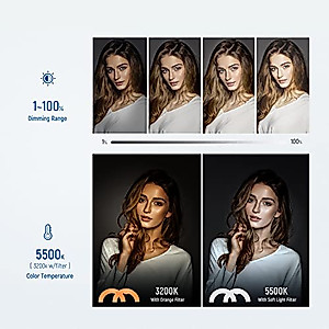 Neewer 18-inch SMD LED Ring Light Dimmable Lighting Kit with 78.7-inch Light Stand, Filter and Hot Shoe Adapter for Photo Studio LED Lighting Portrait YouTube TikTok Video Shooting (No Carrying Bag)