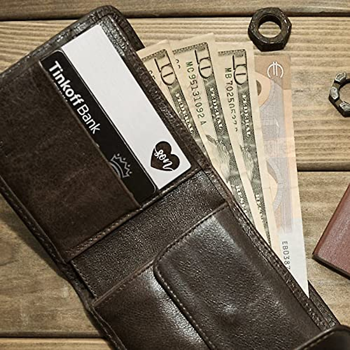 YODOCAMP Son Gifts From Mom, Engraved Wallet Card Inserts Keepsake Gifts for Son From Mom for Christmas Graduation Birthday Gift Ideas