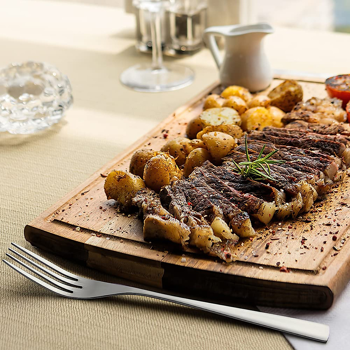 8-Piece Dinner Forks Set -9.1 Inch, YFWOOD Top Food Grade Stainless Steel Long Forks,Forks Silverware,Metal Forks for Home Kitchen Restaurant Hotel, Mirror Polished & Dishwasher Safe