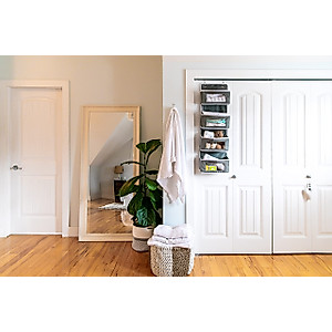 Cradle Essentials Over Door Hanging Organizer | Storage Caddy for Newborn and Baby Items, Stuffed Animals | Large Pockets with Clear Windows for Nursery, Mudroom, Bathroom, Laundry, Pantry, Closet