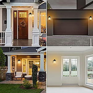 LUTEC Outdoor Indoor Wall Lantern, Farmhouse Barn Wall Sconce Lighting Fixture,Matte Black Finish Anti-Rust Wall Mount Light, Waterproof Wall lamp with Clear Glass for Porch, Exterior, Patio