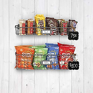 Spectrum Diversified Vintage Basket, Rustic Farmhouse Kitchen Cabinet & Pantry, Wall-Mounted Storage & Organization, 6x18.5x5.2 Inch (Pack of 1), Industrial Gray