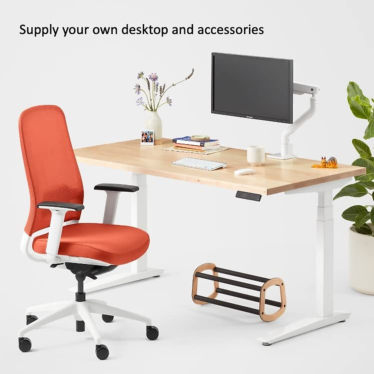 Fully Jarvis Crank-Powered Standing Desk Frame Only - Supports Tops from 48" to 70" Wide and 30" deep (Not Included) - Adjustable Height from 27.5" to 46" Without Top (Silver Frame)