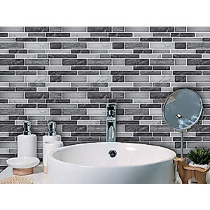 Art3d 10-Sheet Self-Adhesive Tile Backsplash for Kitchen, Vinyl Decorative Tiles, 12"x12"