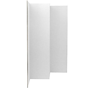 6 ft. Tall White Cardboard Privacy Screen Room Divider - 5 Panel