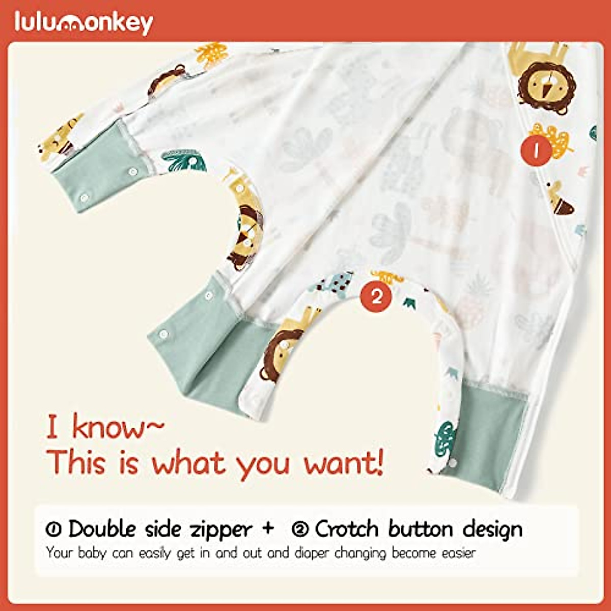 LULUMONKEY Toddler Sleep Sack with Feet 2T-3T, Summer Wearable Blanket for Early Walker, TOG 0.5 Light Weighted Baby Sleeping Bag with Legs for Boys Girls, Forest