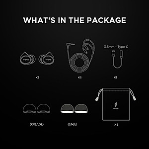 1MORE Penta Driver Wired in-Ear Headphones, Hi-Res High Fidelity Professional Earphones, Detachable MMCX Connector, MEMS Mic and 3-in-1 Control, in-Ear Earbuds Fit for Smartphones, PC, Tablet