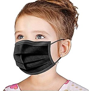 100 PCS Kids Black Face Mask - Breathable, Premium Designed Kids Mask with Longer Earloops Disposable Mask for Indoor and Outdoor Use