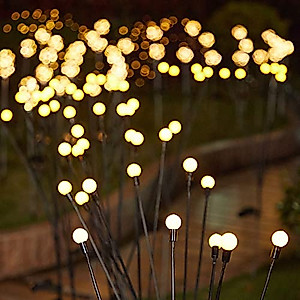 huadi Solar Firefly Light, Starburst Swaying Garden Lights, Outdoor LED Firefly Light, Waterproof Solar Powered Decorative Lamp for Garden, Farm, Park (Warm White)