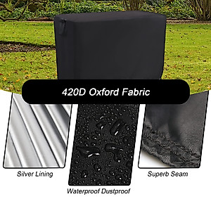 Kingling Grill Cart Cover - 46 Inch Waterproof Stainless Steel Table Cover for Outdoor Patio Metal Prep Table - 46''L x 25''W x 40''H