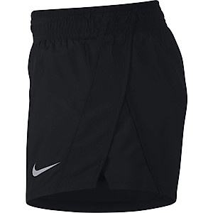 NIKE Women's 10K Running Shorts, Black/Black/Black/Wolf Grey, Small