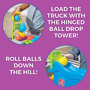 Step2 Ball Buddies Truckin' & Rollin' Play Table | STEM & Ball Toy for Toddlers | Kids Play Table with 12 Accessory Toys Included