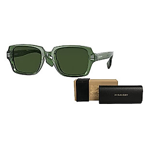 BURBERRY Eldon BE4349 394671 51MM Green/Dark Green Rectangle Sunglasses for Men + BUNDLE With Designer iWear Complimentary Eyewear Kit