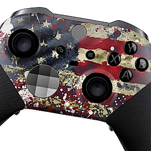 Tattered Flag X-box Elite Controller Series 2 Limited Edition by DreamController. Custom Elite Series 2 Controller for X-box One/Series X/S. with Advanced Hydro-Dip Paint Technology (Not Just a Skin)