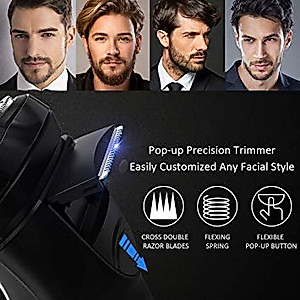 Electric Razor for Men,FLYCO Electric Shavers 2 in 1 Mens Wet & Dry Electric Razors for Shaving Electric Cordless with Pop-up Trimmer,IPX7 Waterproof Wet & Dry Mens Electric Shavers Rechargeable