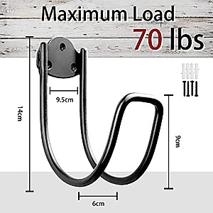 Wall Mount Hose Holder - Garden Water Hose Holders for Outside/Heavy Duty and Durable Hand-Forged Water Hose Hanger Rack (1, M)