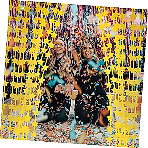 4 Sets Five-Pointed Star rain Silk Curtain Party Fringe Backdrop Fringe Curtain Ornament Doorway Tassel Curtain Door Fringe Curtains foil Door Curtain The pet Baby Porch Door Trim