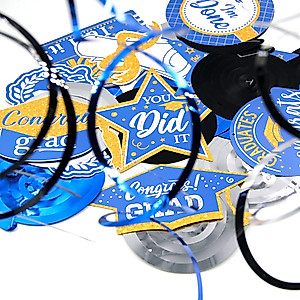 2023 Graduation Party Decorations Kit Hanging Swirls (18 Pcs) Navy Blue Black and Silver, Class of 2023 Grad Party Supplies Decorations, Congratulation Swirls for Graduation Celebration