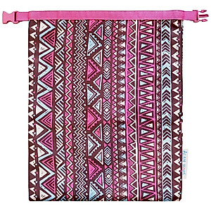 Alan Hops Wet Bag -Waterproof material, Reusable, for Diapers, Soiled/Wet Clothes, Swimsuits, Beach, Pool, Daycare, Gym, Yoga, 11.8 x 15.7 inch (Pink Tara)