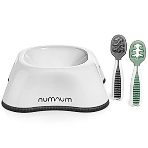 NumNum Starter Kit | Baby Bowl and Spoons Set (Stage 1 + Stage 2) | BPA Free Silicone Toddler Feeding Supplies | Baby Led Weaning Bowl and Baby Utensils For Kids Ages 6 Months+