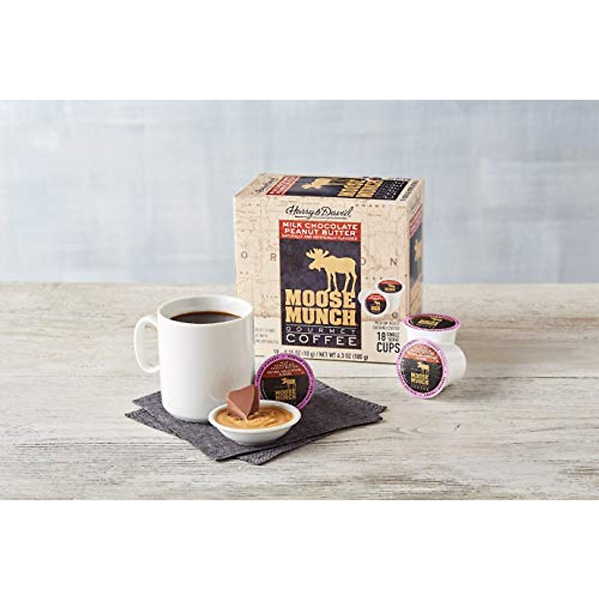 Moose Munch Milk Chocolate Peanut Butter Single-Serve Coffee by Harry & David (18 cups)