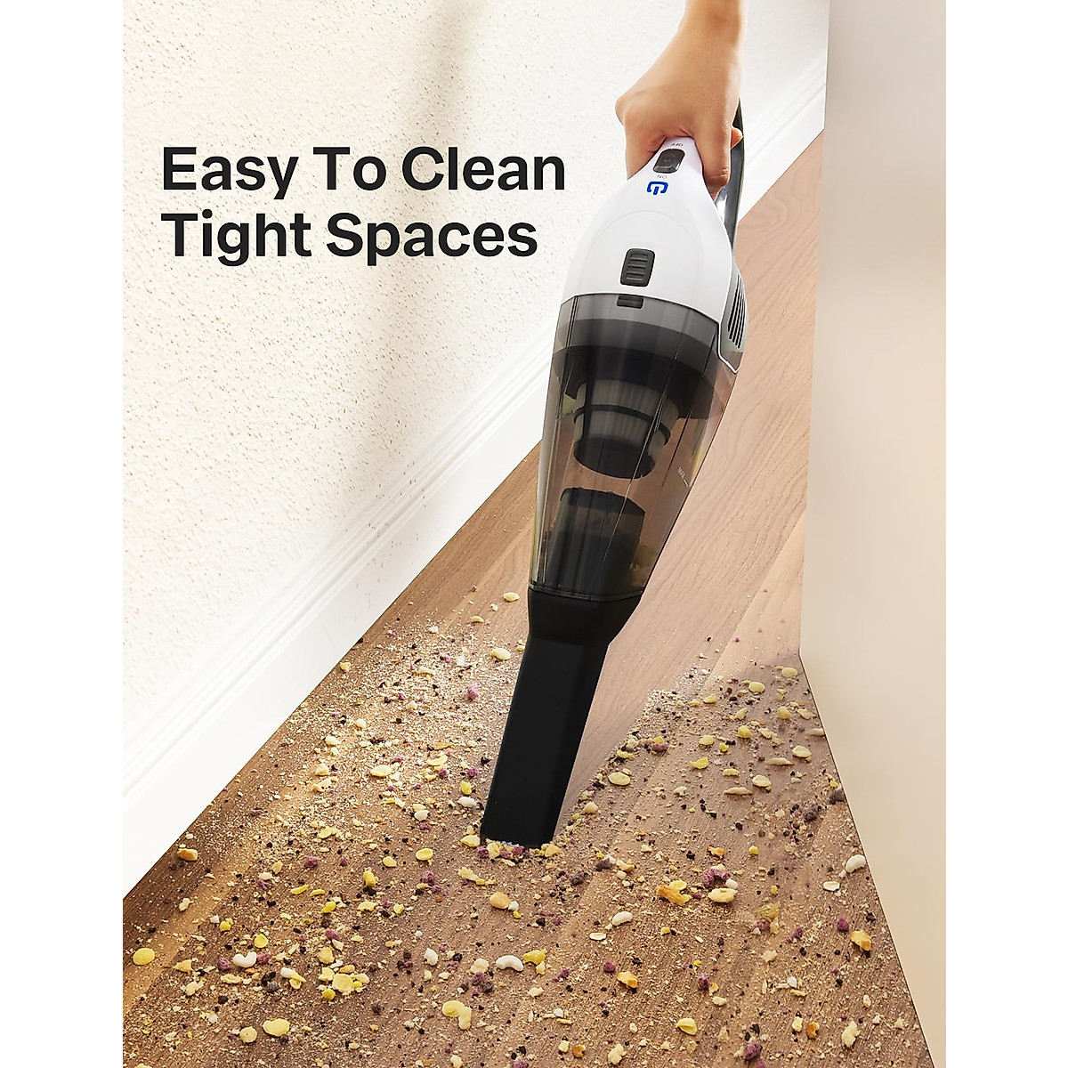 Handheld Vacuum Cleaner, Powerful Suction Portable Lightweight Hand Held Vacum Cordless with 25-30Mins Long Runtime Rechargeable Battery Quick Charge for Home Car Carpet Stairs Pet Hair Deep Cleaning