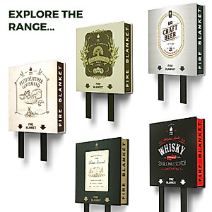 CHIC FIRE Designer Fire Blanket 47” x 47” - Stylish Fire Blanket for Home & Kitchen - Flame-Retardant Fiberglass Emergency Blanket - Designed for Kitchen, Workspace, Restaurant - Red Whisky