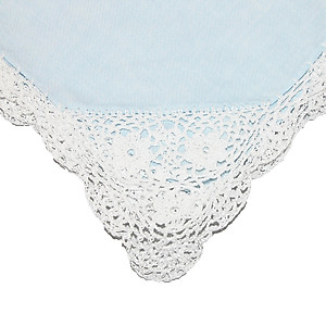 CTM® Women's Cotton Bonnie Lace Handkerchief, White