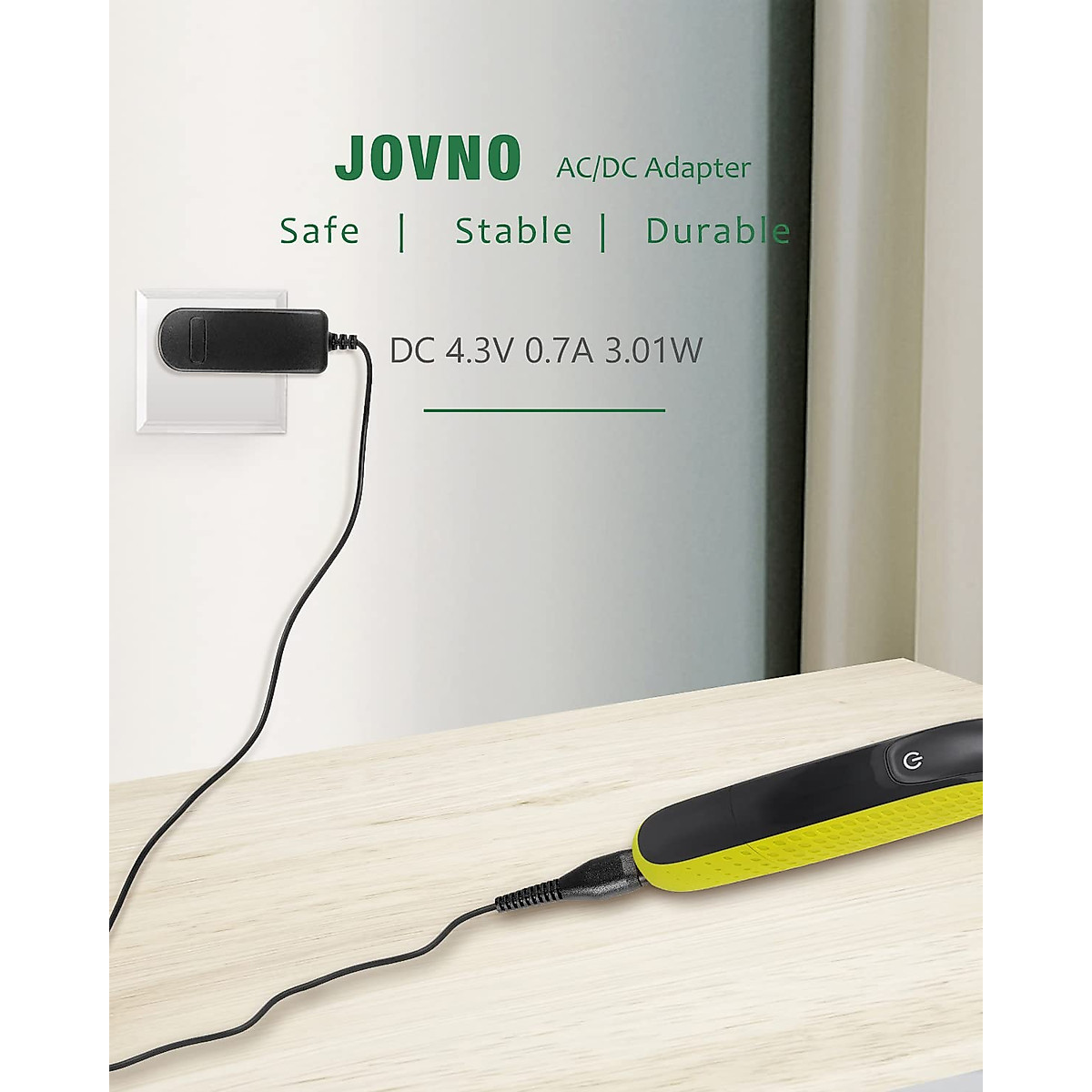 Charger for QP2520 QP2520/90 QP2520/72 QP2520/70 Shaver Power Cord for A00390 Series All-in-One Grooming Trimmer Hybrid Electric Razor, JOVNO 4.3V 70mA Adapter Power Supply