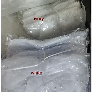 Pearl Long Sleeve Wedding Jacket Tulle Party Shawl BOLERO Floor-Length Bridal Cape Sexy pearl robe(white,M)