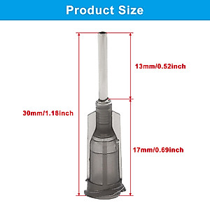 Moicstiy 100 Pack Blunt Tip Dispensing Needle with Luer Lock 0.5 Inch 16 Ga (Gray)