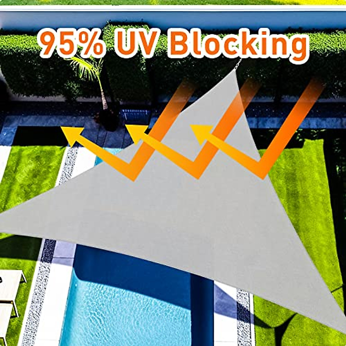 Artpuch Grey 10'x10'x14' Sun Shade Sails Canopy, 185GSM Shade Sail UV Block for Patio Garden Outdoor Facility and Activities