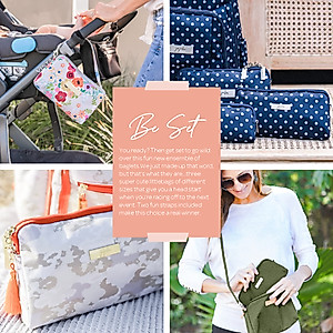 JuJuBe Be Set Pouches for Organization, Pretty Travel Toiletry Bag Set for Women, Stylish Party Clutch, Makeup Pouch Bag, Wristlet or Handbag, Diaper Bag Organization Pouches, Dotted Diamond