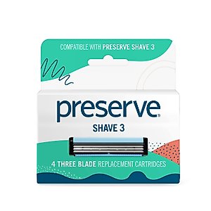 Preserve Shave 3 Replacement Cartridges for Preserve Shave 3 Razor, 4 Count